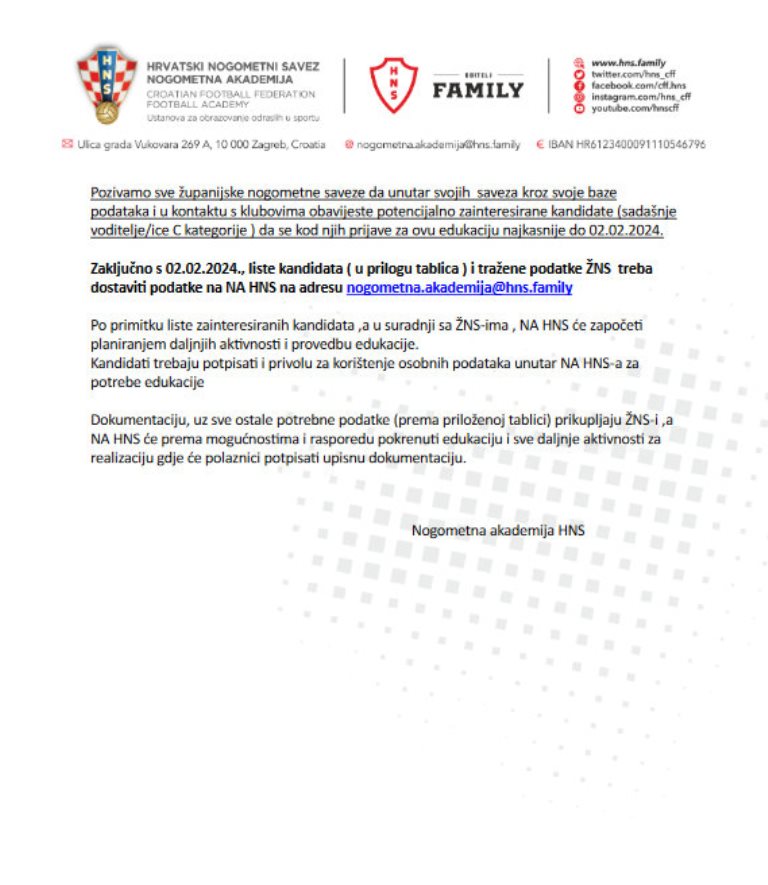 MNS Program obrazovanja trenera C kategorije za stjecanje mikrokvalifikacije, trenera/ice ...